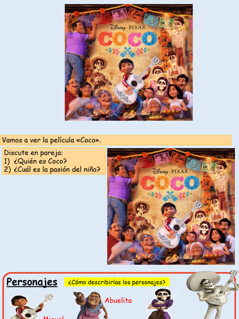 Actividades y personajes de "Coco" | PDF | Estudios de idiomas extranjeros