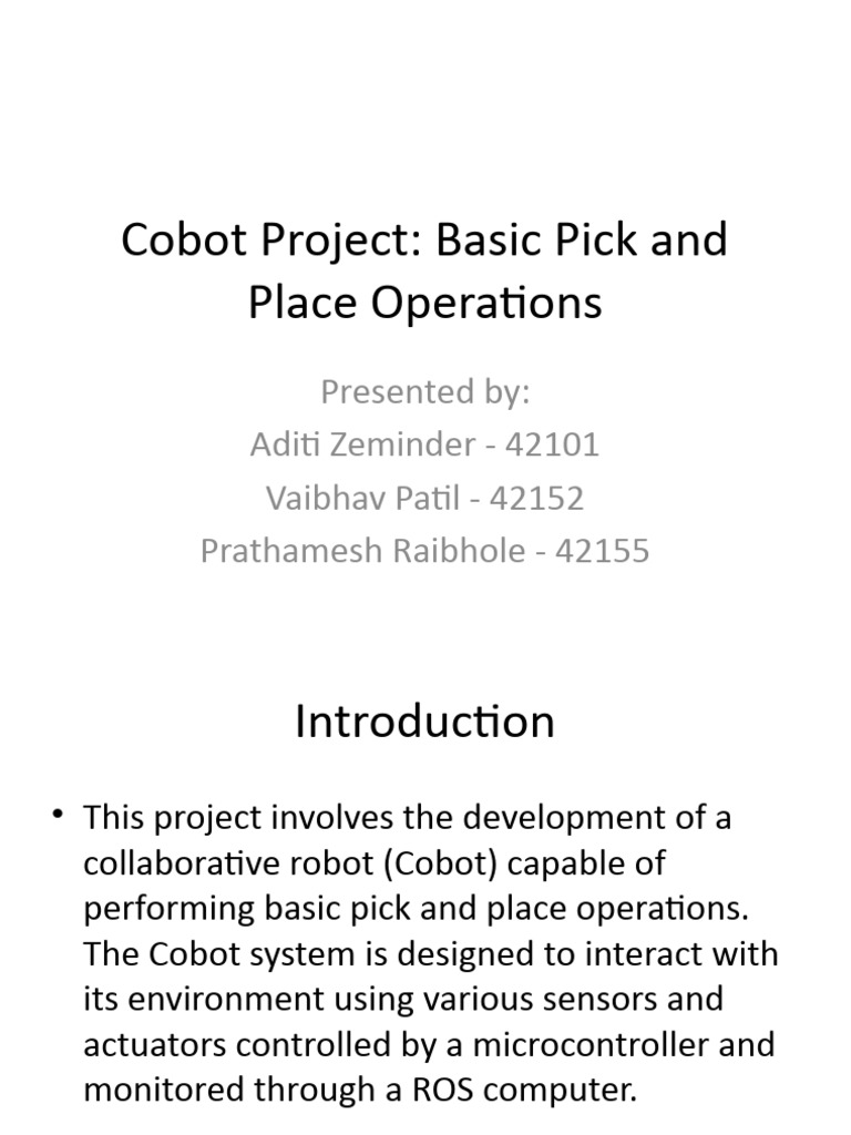 Cobot Project Presentation | PDF