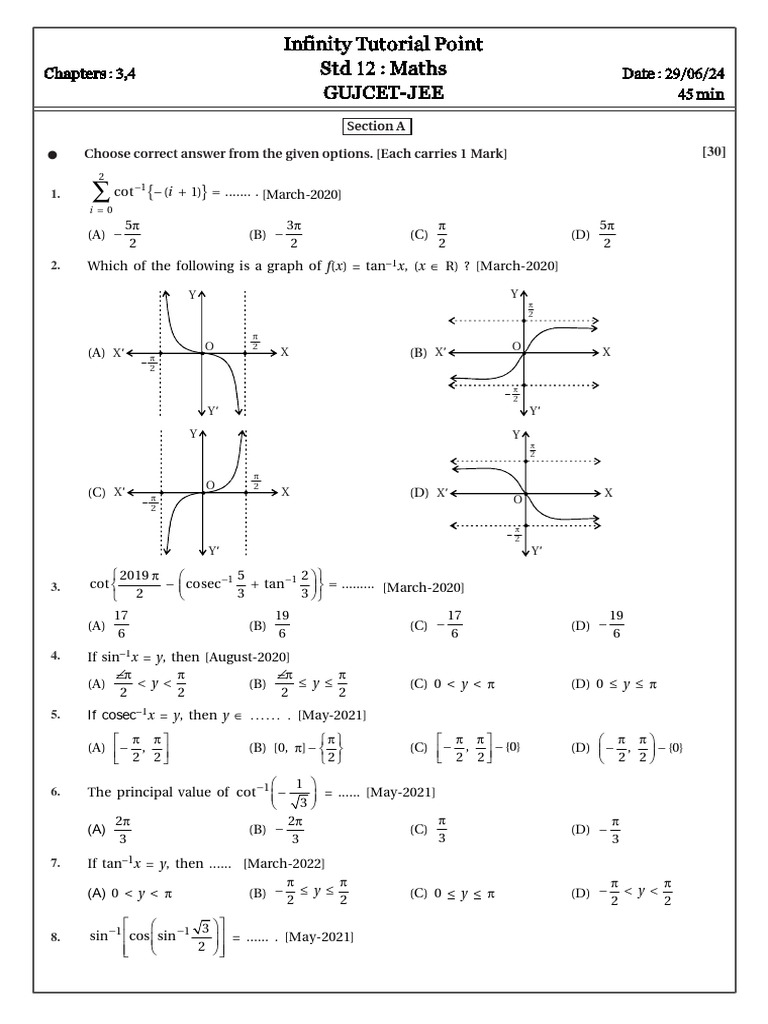 Maths Sheet Itf | PDF