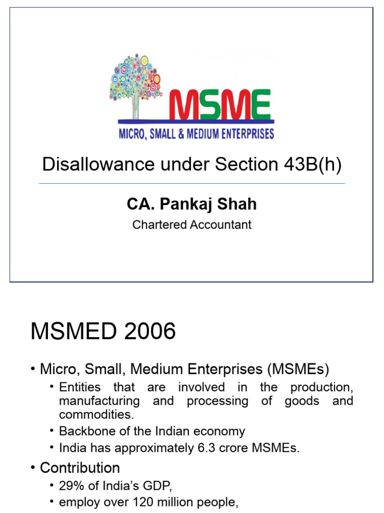Presentation On Section 43B (H) of Income Tax Act by CA Pankaj Shah ...