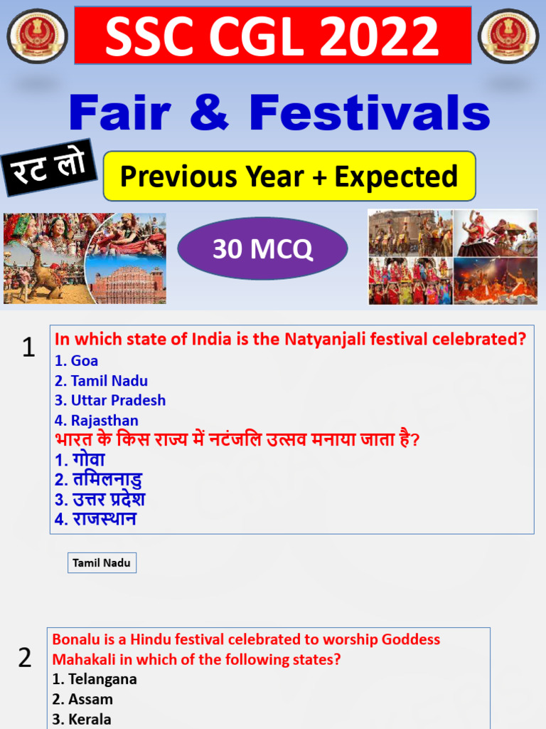 Fair & Festivals PYQ | PDF