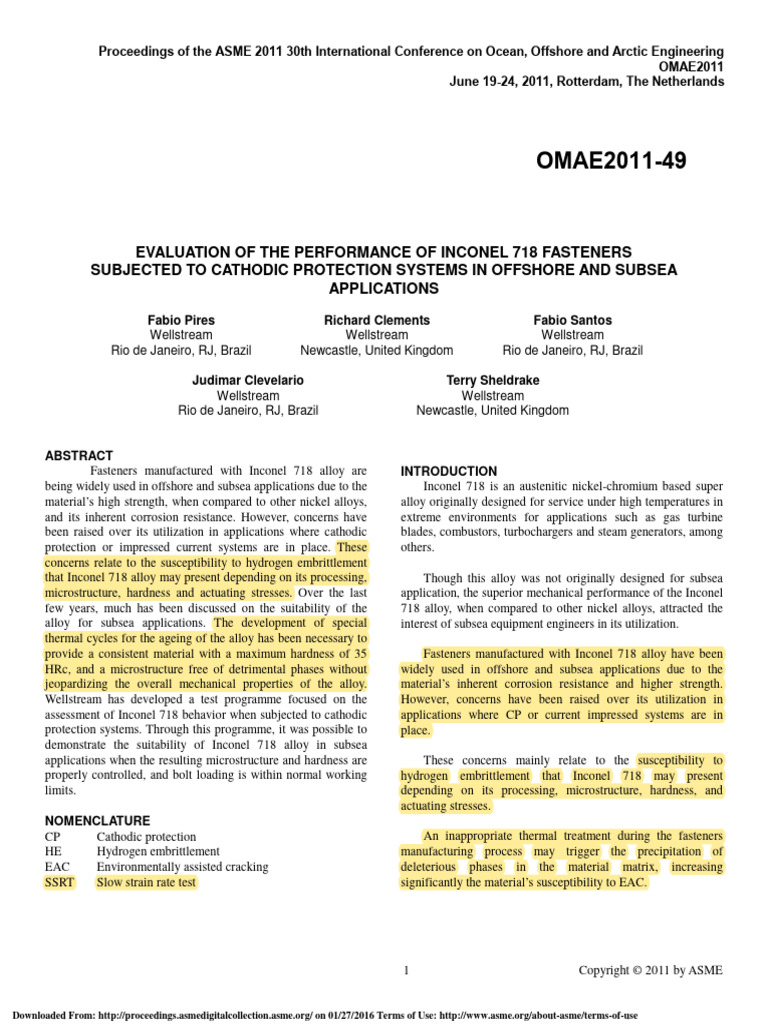 Evaluation of The Performance of Inconel 718 Fasteners | PDF | Fracture ...
