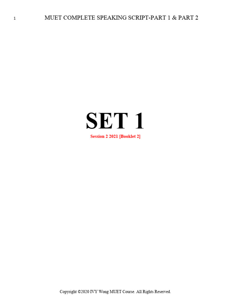 2 Sets - Complete Speaking Script (1) - 1-8 | PDF | Pet | Dogs