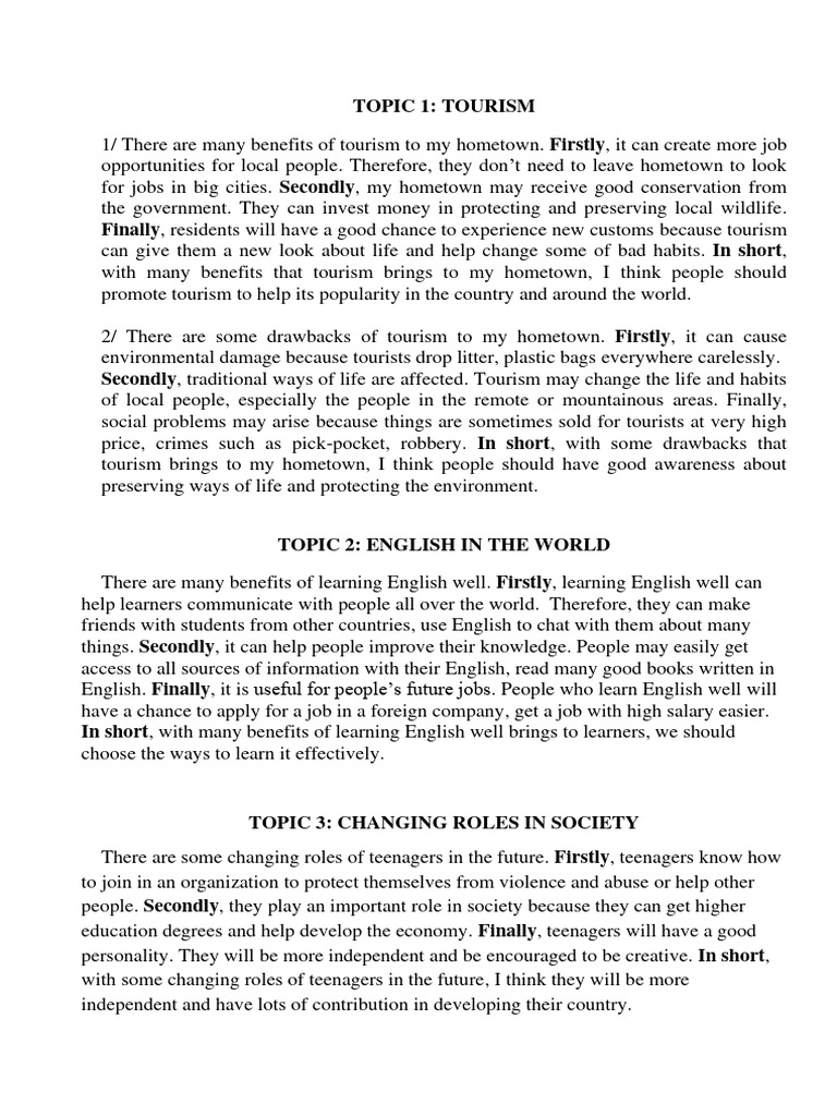 Writing Grade 9 Cuoi Hk2 | PDF | Tourism | Adolescence