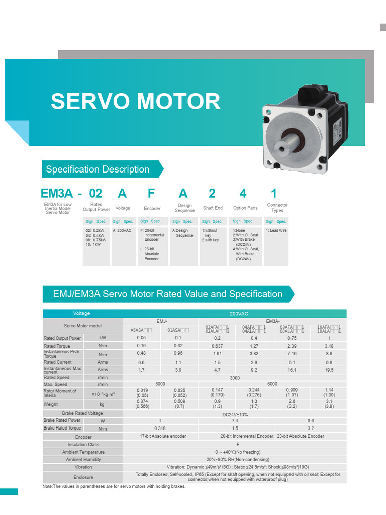 Em3a - Etsun Servo Motor | PDF | Electrical Components | Electricity