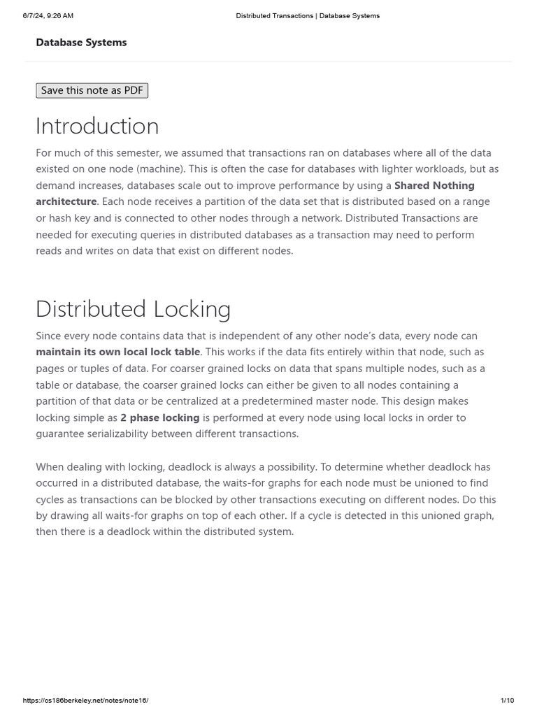 Distributed Transactions Database Systems Pdf Database Transaction Computer Data