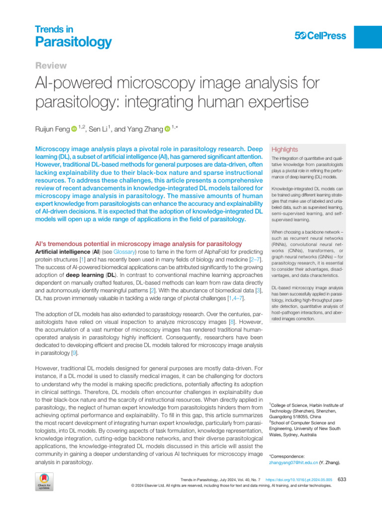 AI Powered Microscopy Image Analysis For Parasitol | PDF | Artificial ...