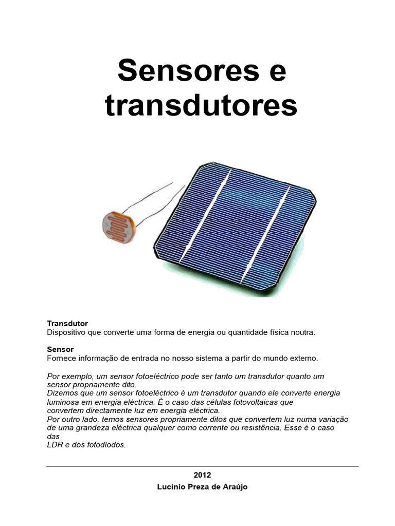 Sensores e Transdutores: Tipos e Funções | PDF | Rede elétrica | Relé