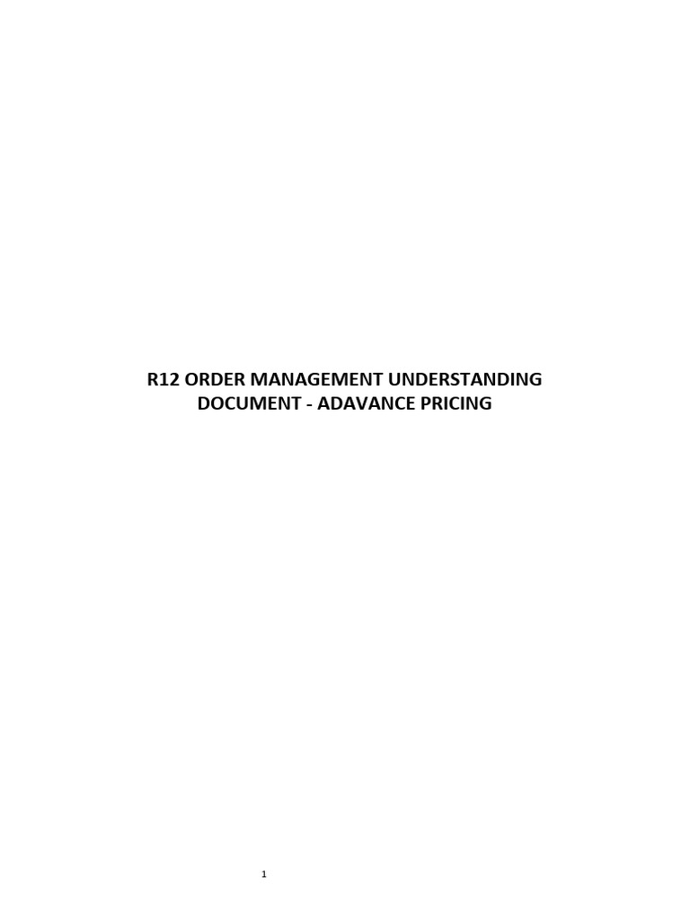 R12 Order Management Understanding Document - Advance Pricing | PDF ...