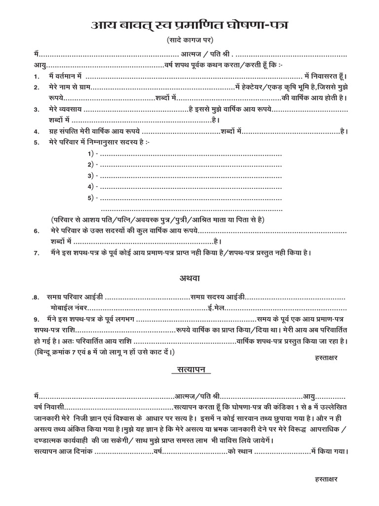 Income FORM | PDF