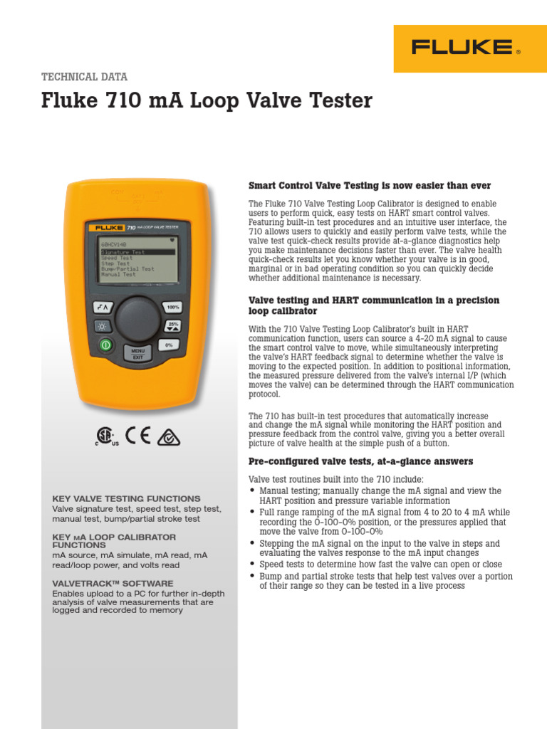 710 Ma Loop Valve Tester | PDF | Valve | Manufactured Goods