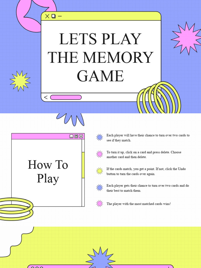 Purple and Yellow Digitalism Memory Game Fun Presentation | PDF