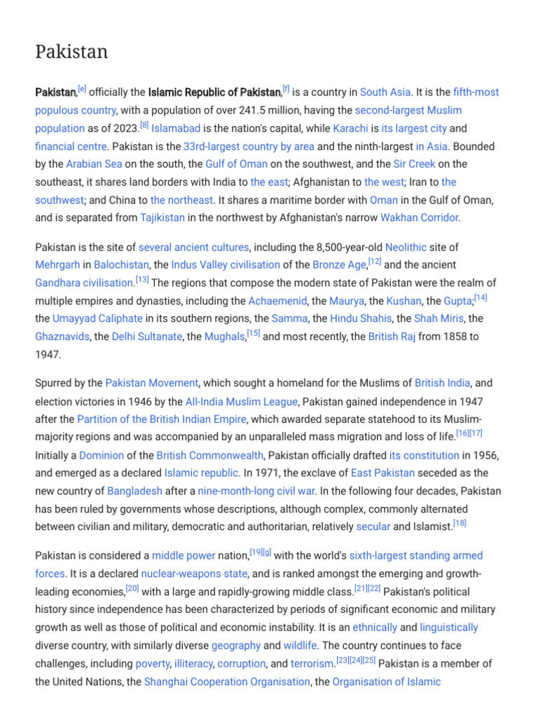 Pakistan PDF | PDF | Pakistan | Partition Of India