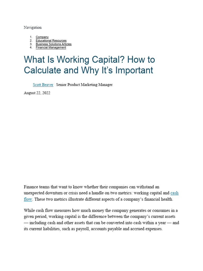Document 8 | PDF | Working Capital | Balance Sheet