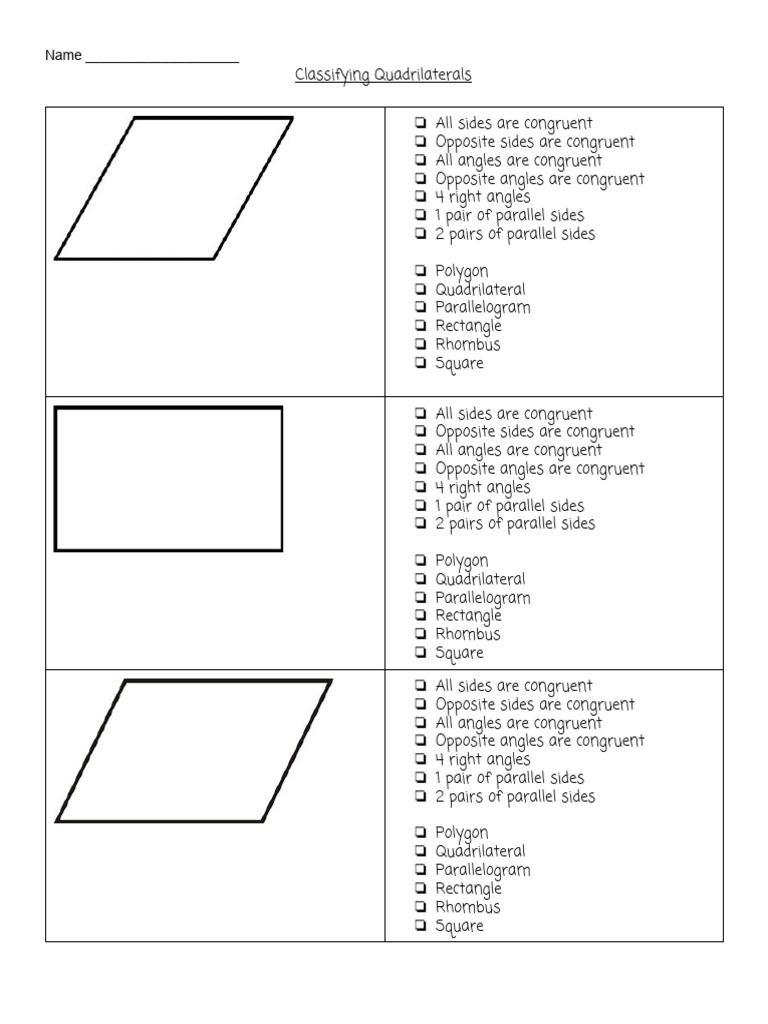 ClassifyingQuadrilaterals 1 | PDF | Rectangle | Euclid