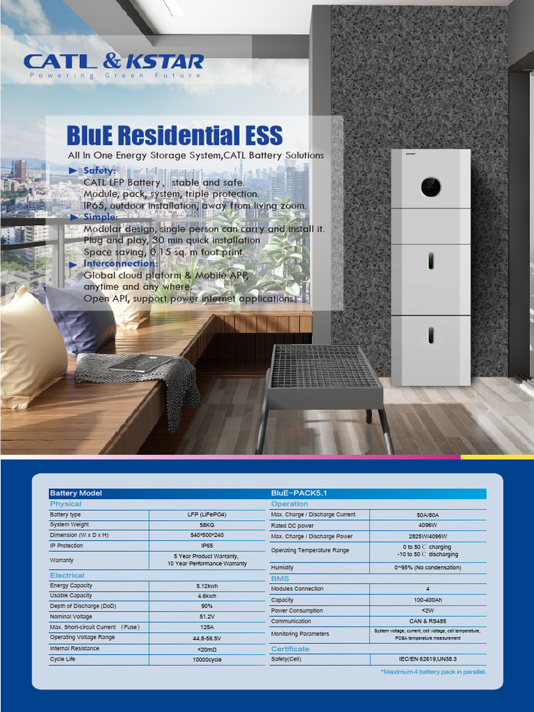 BATERIA DE LITIO 5 KWH BluE PACK 5.1 KSTAR | PDF | Electric Power | Electricity