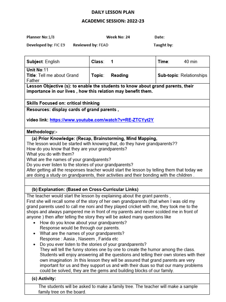 Week 24 Planner 1 GRADE 1 | PDF | Learning | Cognition