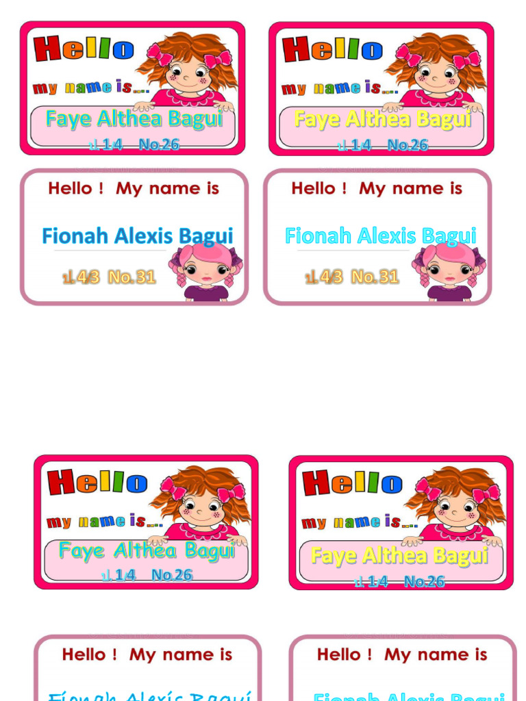 Nametag Kids | PDF