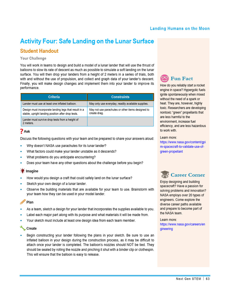 Lunar Lander WS | PDF | Lander (Spacecraft) | Apollo Lunar Module