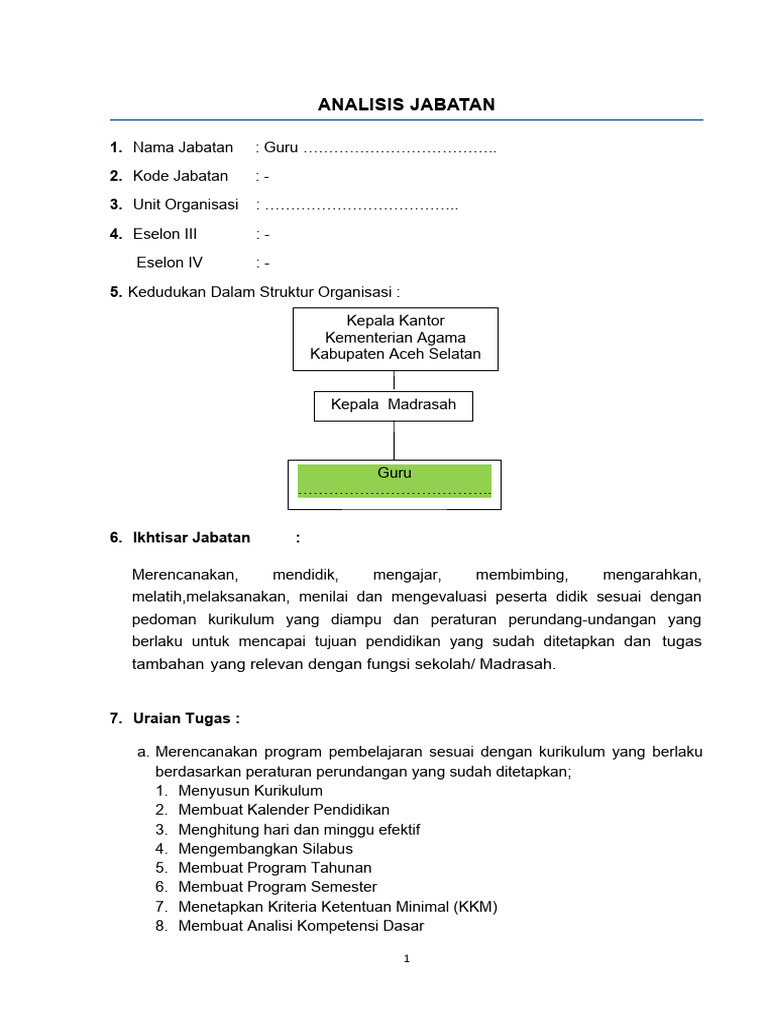 Contoh Anjab | PDF | Bisnis