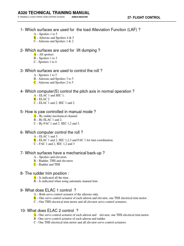 A320 Flight Control Training Manual | PDF | Aircraft Flight Control System | Aviation