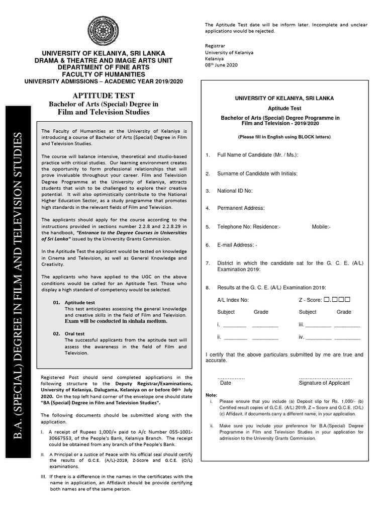 FILM AND TV English - 2020 | PDF | Academic Degree | University