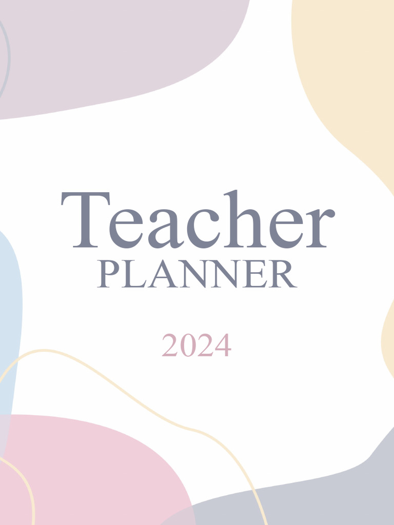 Teacher Planner For 2024 in Colorful Aesthetic Style | PDF ...
