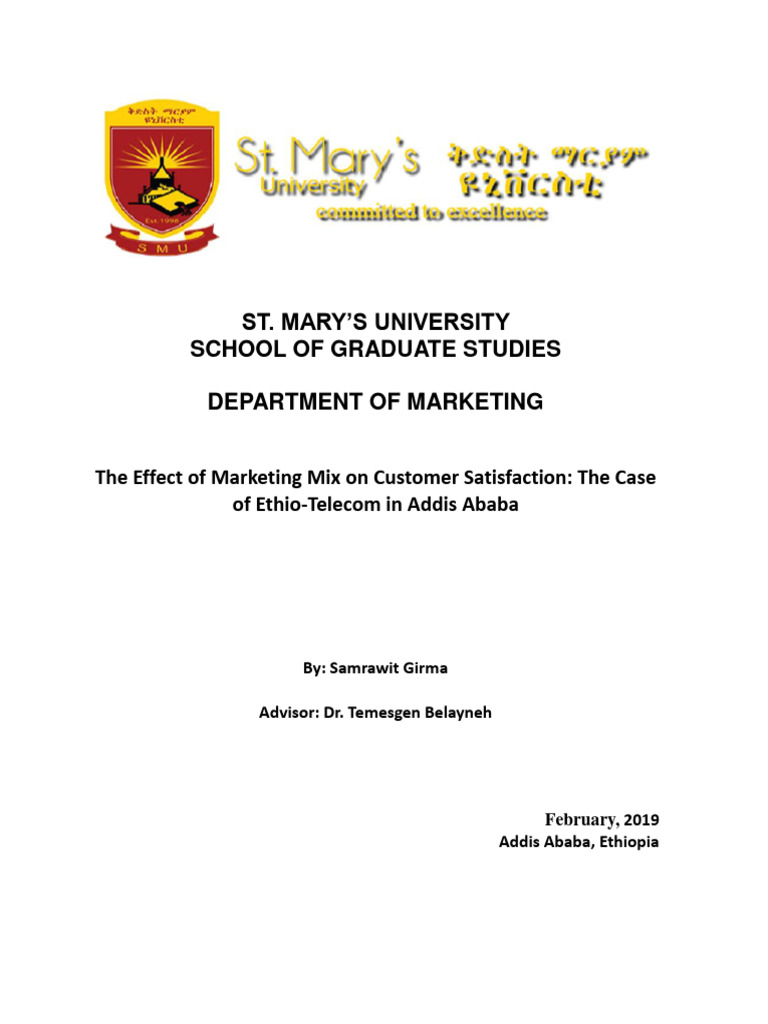 Samrawit Girma | PDF | Marketing | Customer Satisfaction
