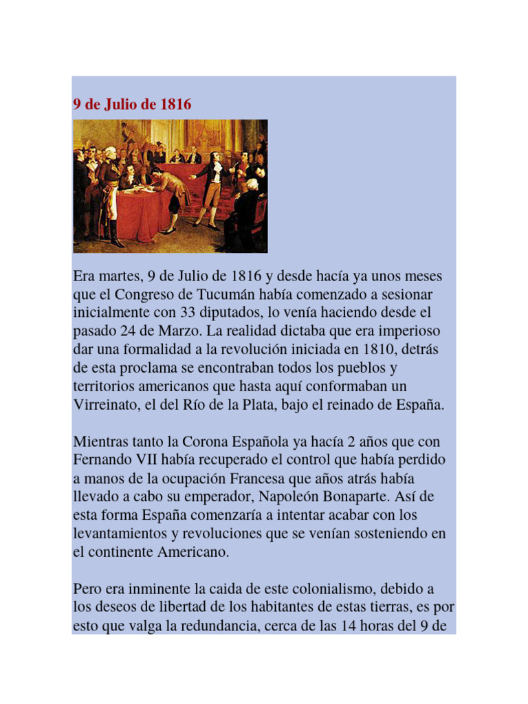 Declaración de Independencia 1816 | PDF | América del Sur