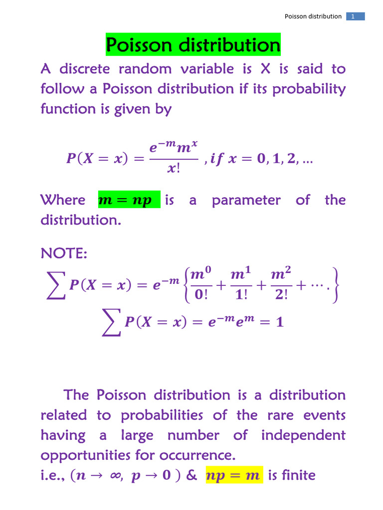 Poisson Distribution Pdf Poisson Distribution Teaching Mathematics