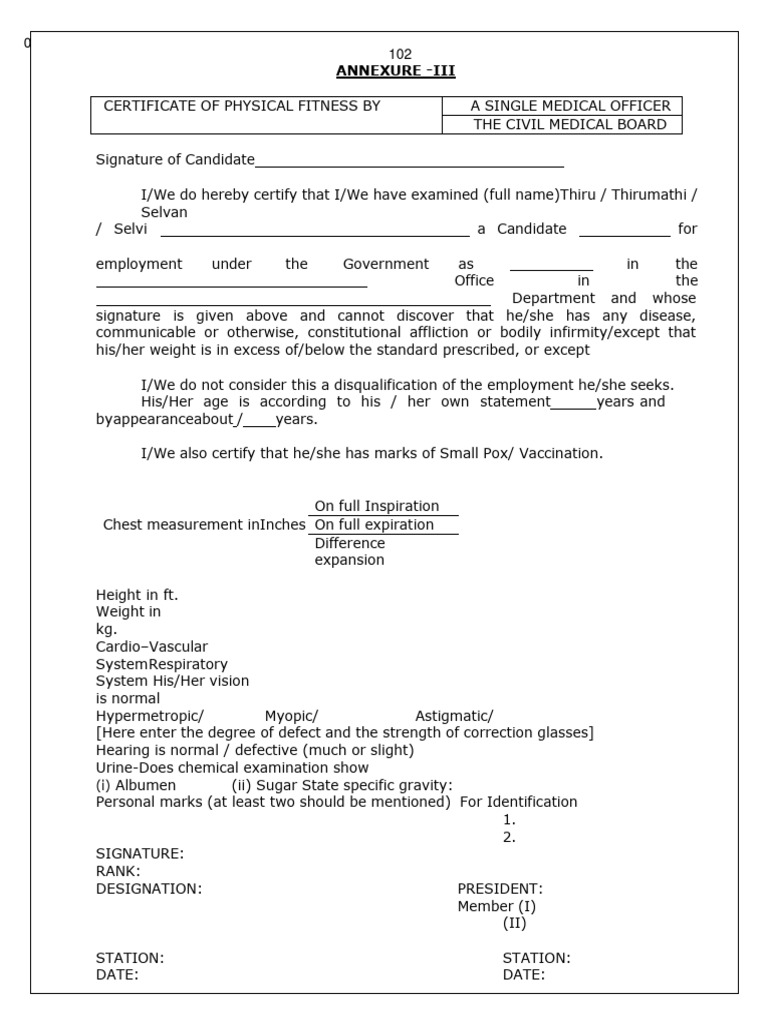 Physical Certificate | PDF | Pension | Human Diseases And Disorders