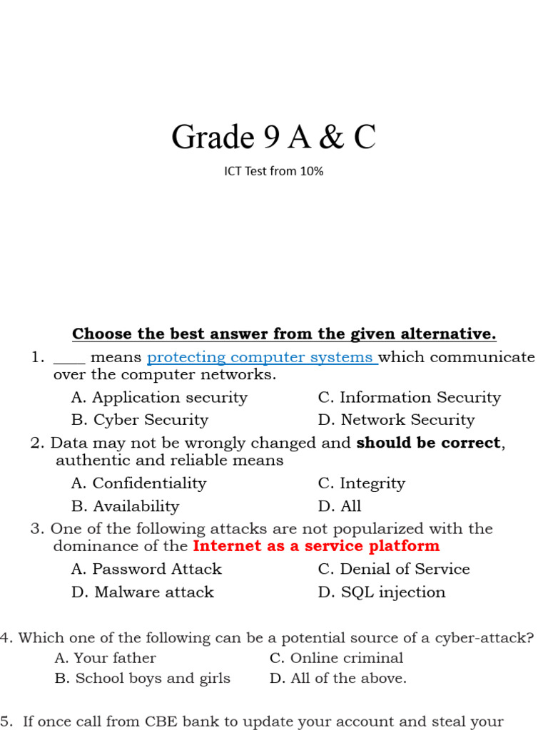 Grade 9 A & C | PDF