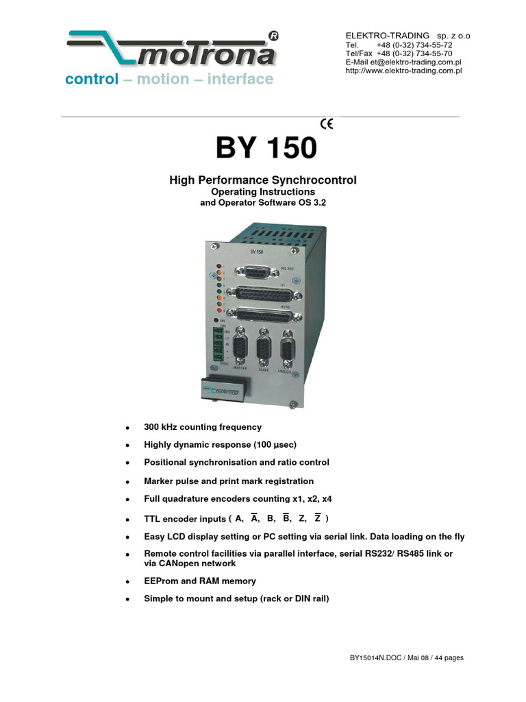 BY150 High Performance Encoder Control | PDF | Electrical Connector ...