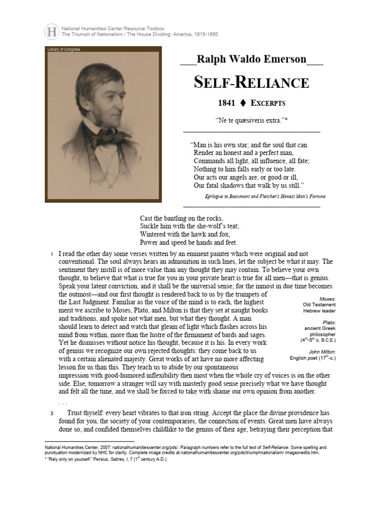 Self Reliance | PDF | Odin | Soul