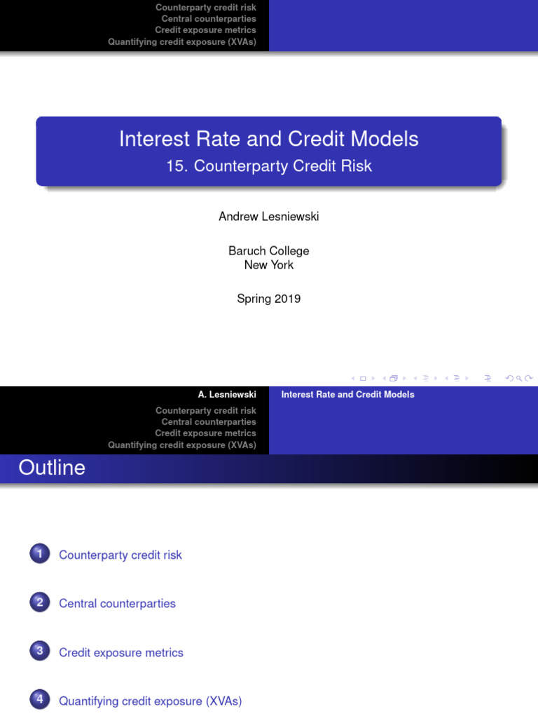 15 - Counterparty Credit Risk | PDF | Credit Risk | Derivative (Finance)