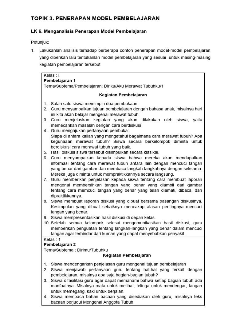 Rancangan Model Pembelajaran | PDF