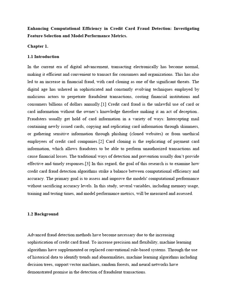 Enhancing Computational Efficiency in Credit Card Fraud Detection ... Enhancing Computational Efficiency in Credit Card Fraud Detection ...