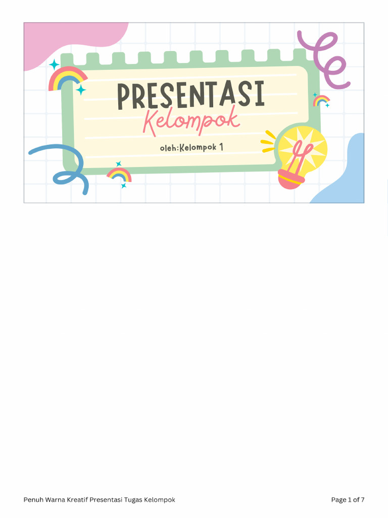 Penuh Warna Kreatif Presentasi Tugas Kelompok - pdf-1 | PDF
