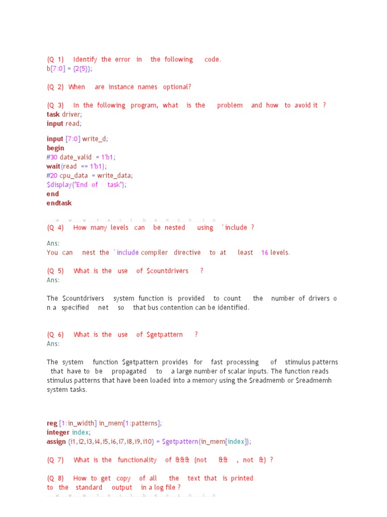 Verilog Questions | PDF | Software Engineering | Electronic Design