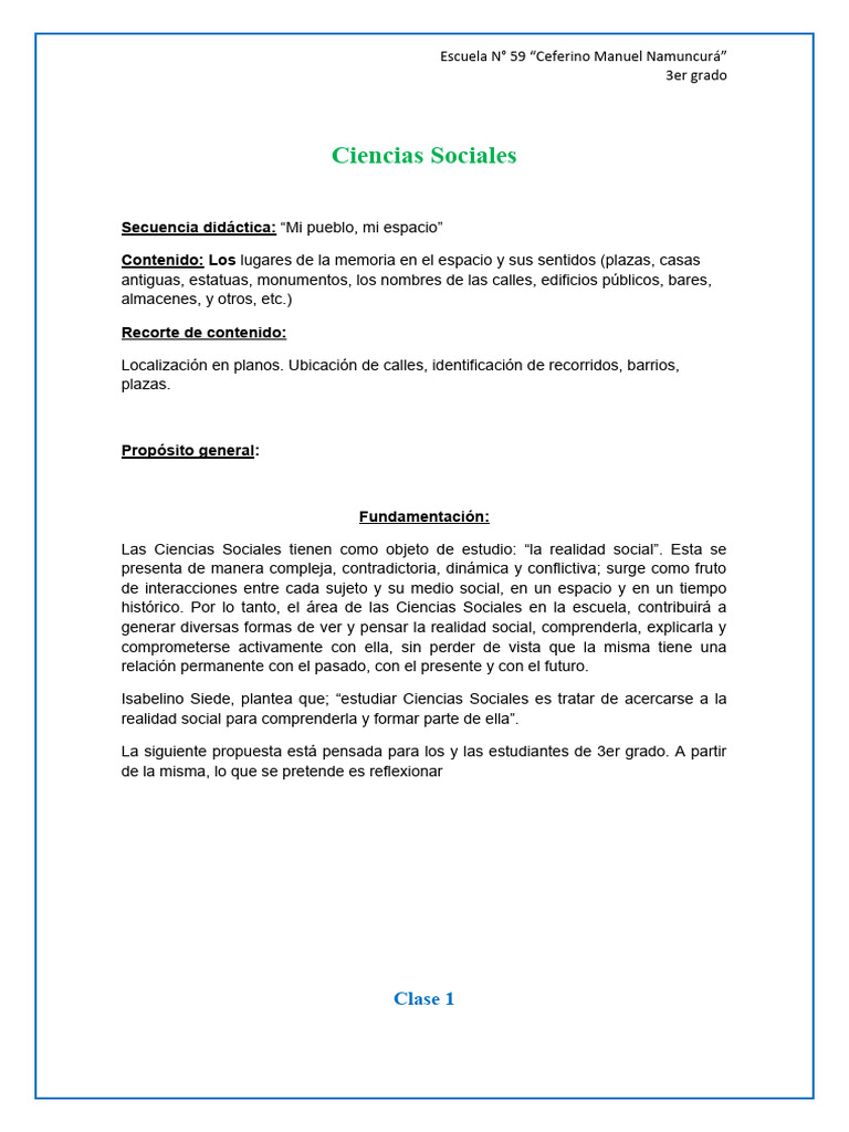 Explorando Mi Pueblo en 3er Grado | PDF | Realidad | Ciencias Sociales