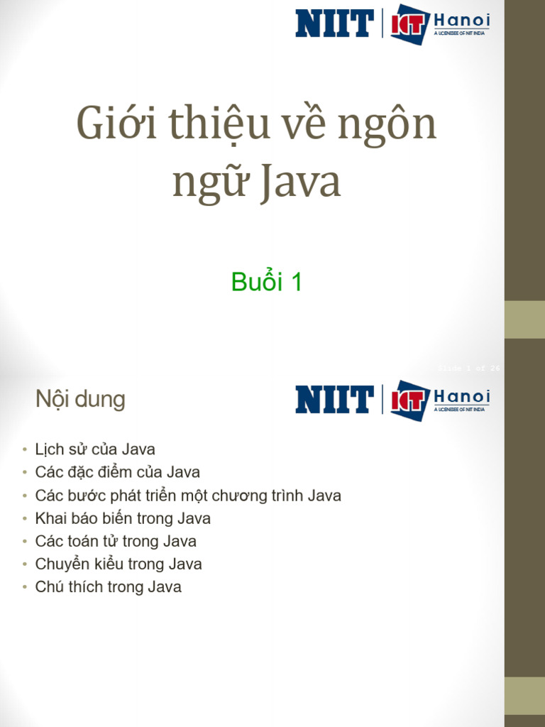 Bai 1 - Gioi Thieu Ve Java | PDF