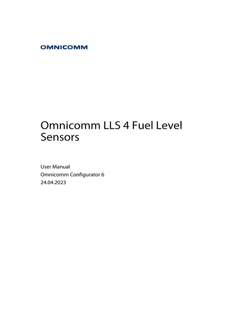Omnicomm Lls 4x-Manual-En | PDF | Calibration | Screw