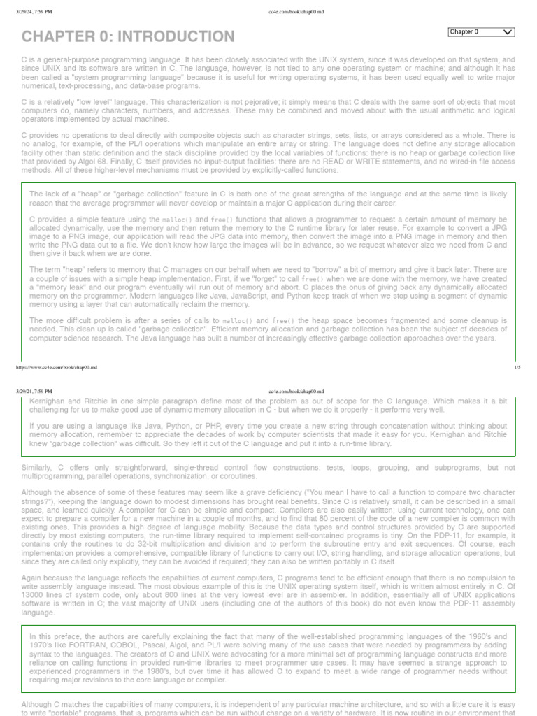 Chapter 0 Pdf C Programming Language Pointer Computer Programming