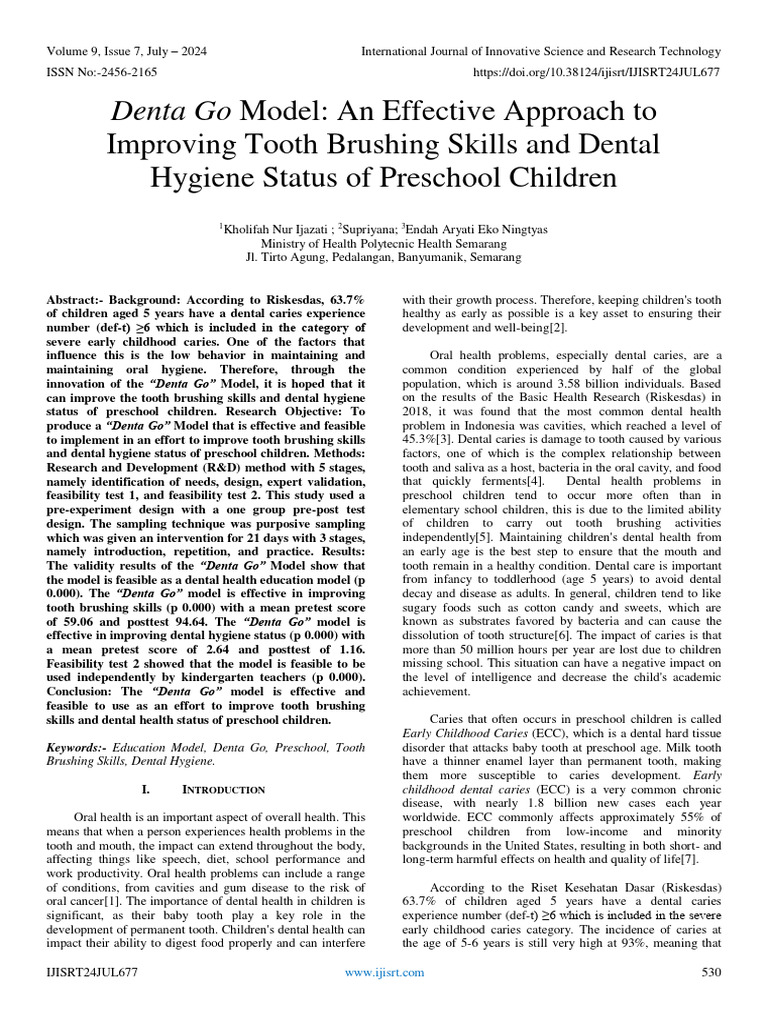 Denta Go Model: An Effective Approach To Improving Tooth Brushing ...