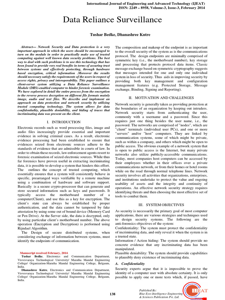 Data Relianc | PDF | Encryption | Computer Network