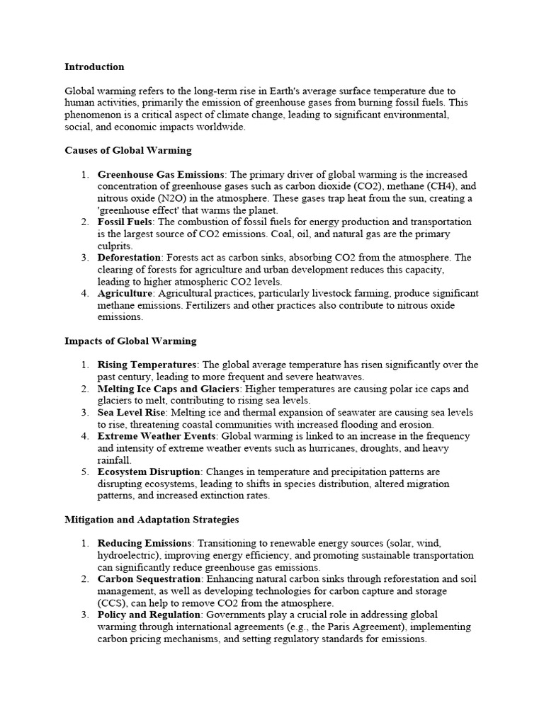 Introduction | PDF | Climate Change | Greenhouse Gas