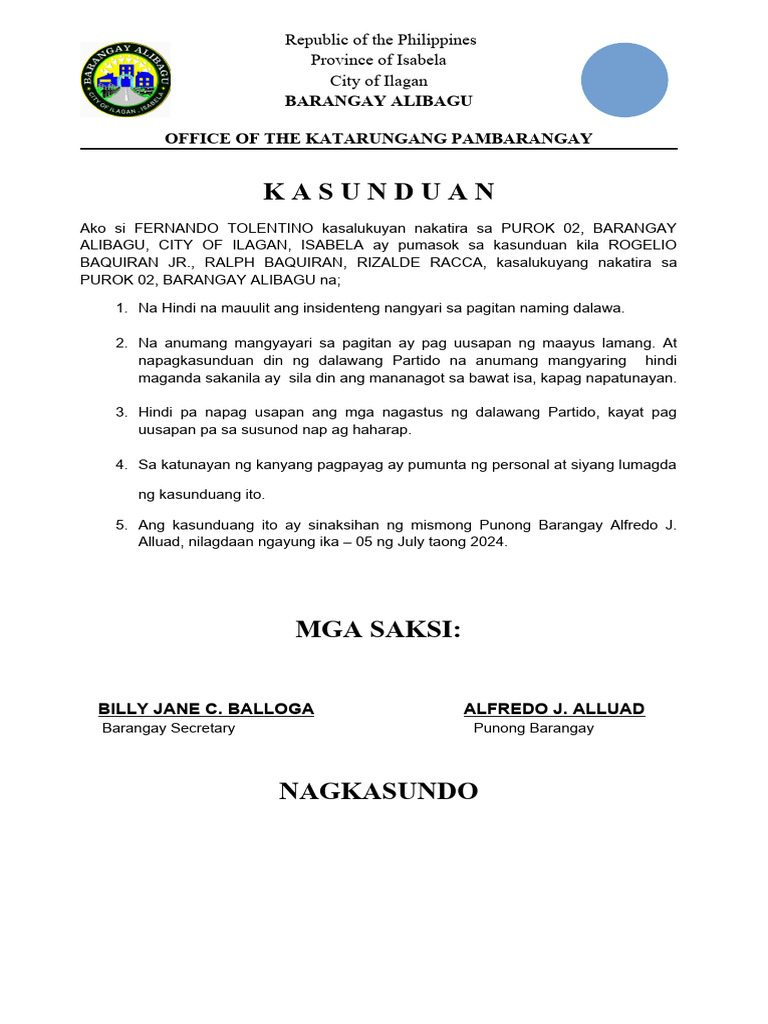 KASUNDUAN | PDF