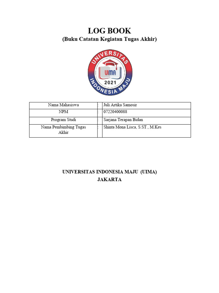 Log Book Novita Uima | PDF