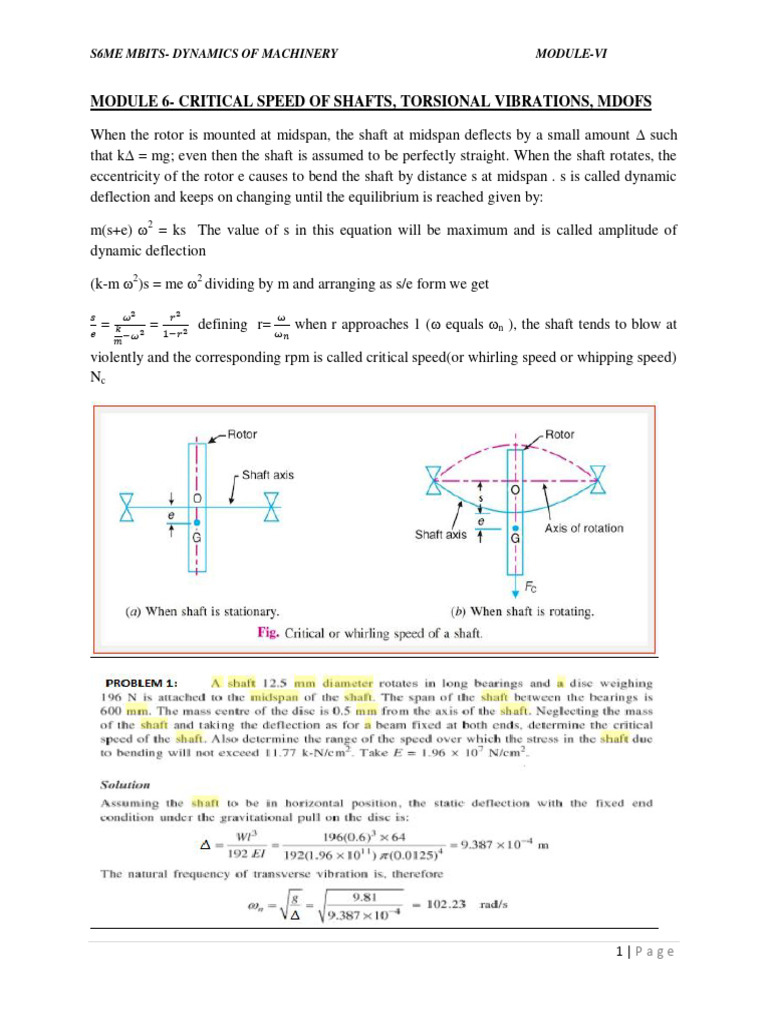 Torsional Vibration for Rotor System and Geared Systems | PDF | Damping | Force