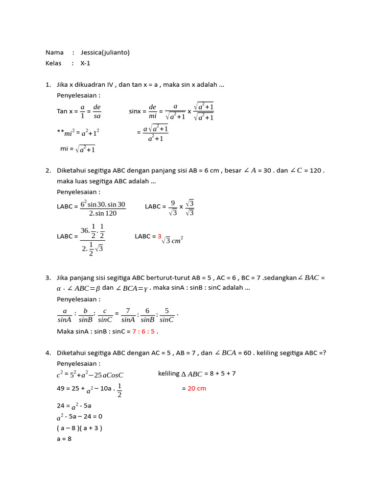 Remedial Matematika-Jessica Julianto | PDF